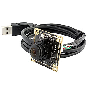 ELP 180degree Fisheye Raspberry Pi 1080P H.264 Microphone PC Web USB Security Camera for Laptop Wide Angle Mini UVC USB2.0 Video Audio Webcam Board 2MP CMOS AR0330 Lightburn Laser Camera for Computer