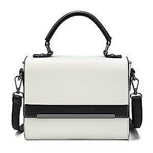 HARRELSA Small Crossbody Handbags Top Handle Satchel Purse for Women Little Handbag with Adjustable Long Shoulder Strap (White)