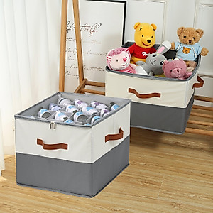 Generic Shoe Organizer for Closet,Foldable Shoe OrganizersContaine with Clear Cover，Adjustable DividersStorage Boxes for Closet ，16 Pairs，gray+white