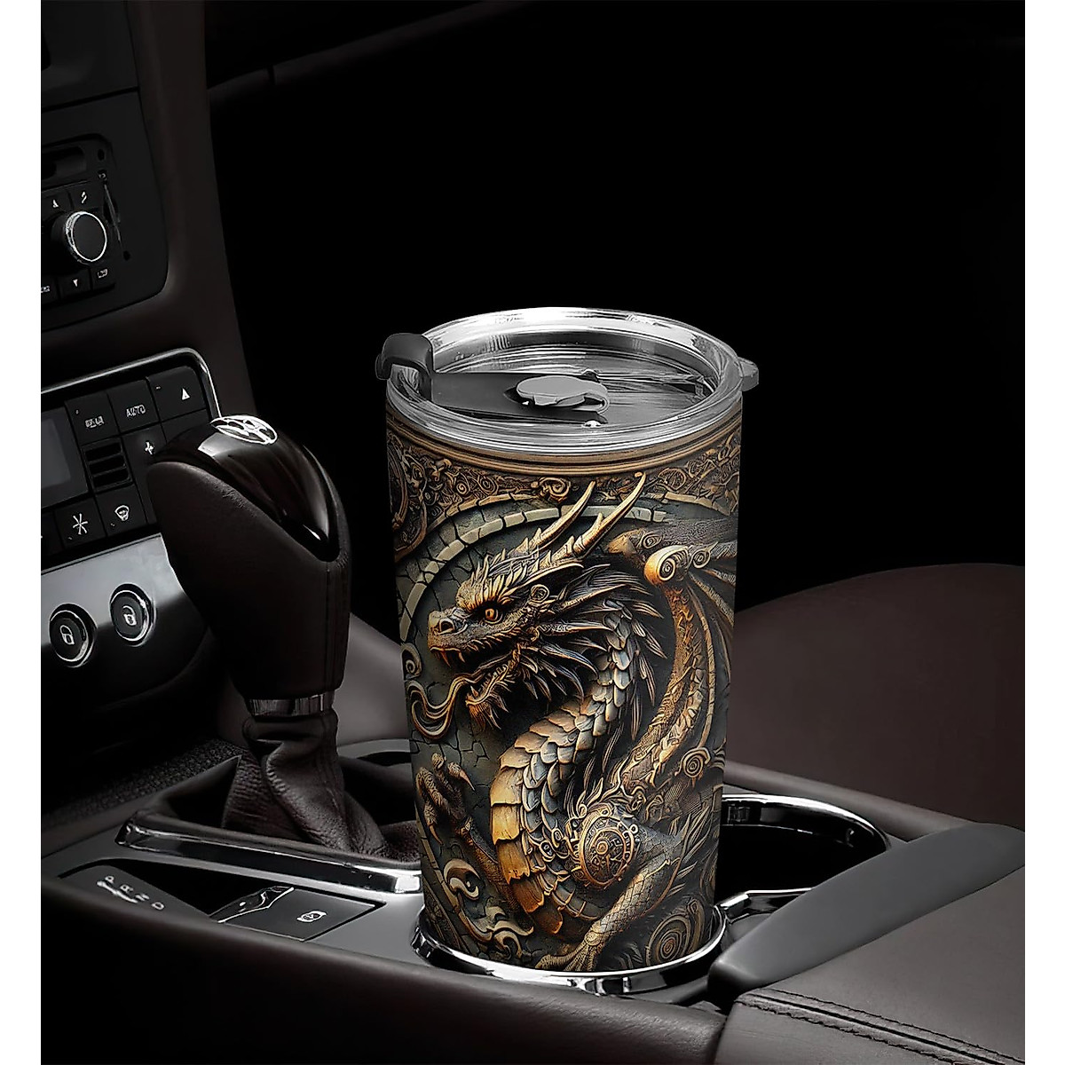 20oz Viking Dragon Tumbler, Norse Mythology, Viking Gifts for Men, Gaming, Gamers Gifts, Coffee Thermos, Stainless Steel Double Wall Vacuum Insulated Coffee Mug, Travel Cup with Lid