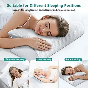 Cervical Neck Pillow Neck Pain Relief, Adjustable Ergonomic Memory Foam Pillow for Neck and Shoulder Pain Relief, Bed Contour Support Pillows for Side Sleepers, Back & Stomach Sleepers