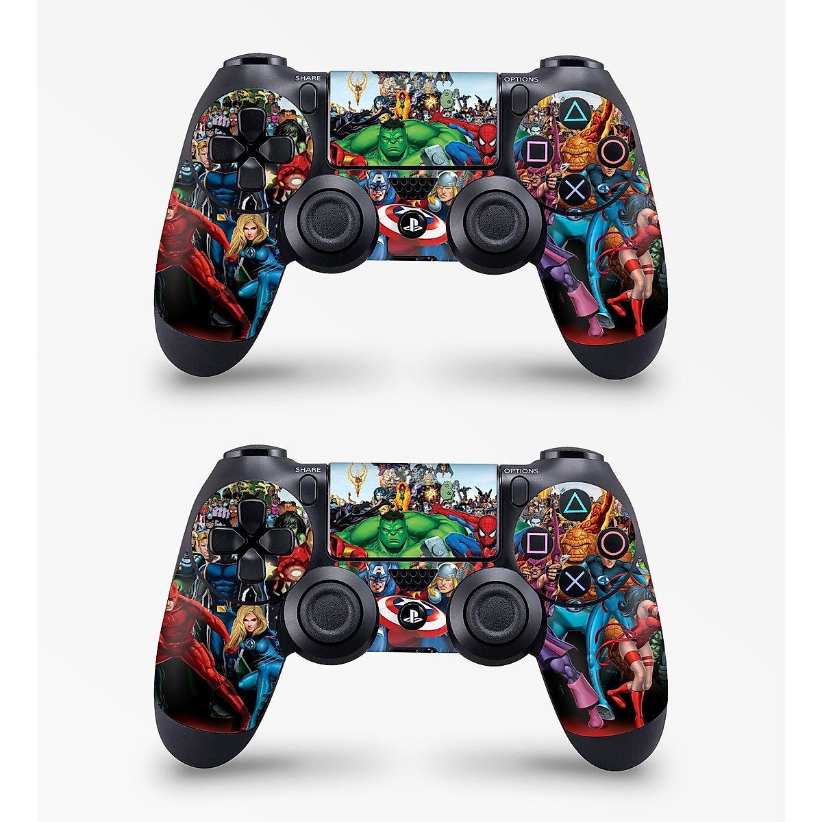 Superhero Skins for PS4 Playstation 4 Slim Console Decal Vinal Sticker + 2 Controller Set