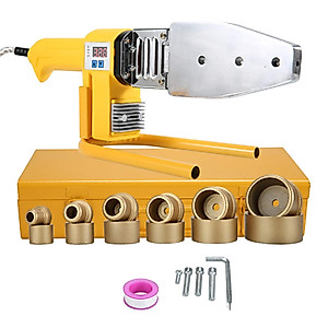 Full Automatic PPR Pipe Welder 220V Digital Temperature Controlled Water Pipe Welding Machine Electric Heating Hot Melt Tools Kit for PP PE PVC Tube,800w
