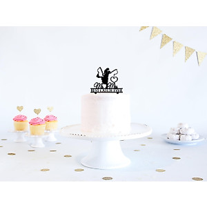 Funny Fishing Wedding Cake Topper - Best Catch Ever - Groom Hugging Bride Fishing Couple Cake Topper, Mr&Mrs Wedding Cake Topper (Fishing Couple)