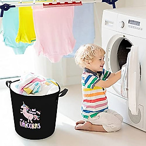Unique Unicorn Large Laundry Basket Hamper Bag Washing with Handles for College Dorm Portable