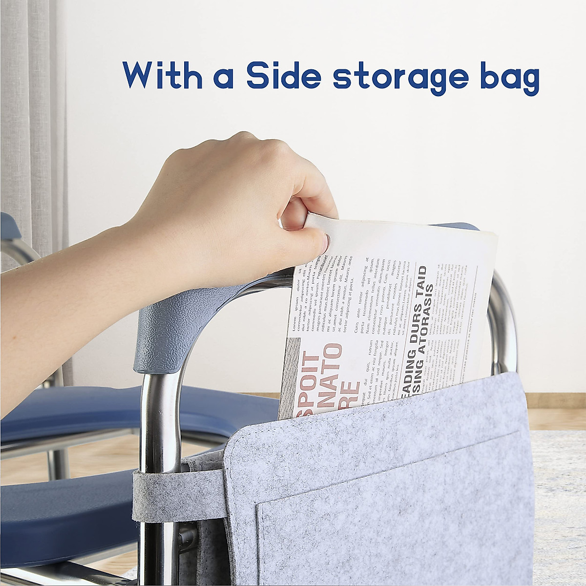 Raised Toilet Seat with Arms, Height Adjustable, 25" Width, up to 400lbs, Reinforced and Anti-Skid, Bedside Commode, Bathroom Assist Safety Frame for Elderly, Handicap