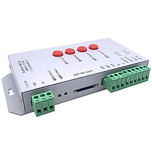 TOPXCDZ T1000S T-1000S SD Card for WS2801 WS2811 WS2812B LPD6803 led Pixel Controller RGB Full Color DC5V-24V RGB Play Video SPI, Multicolor