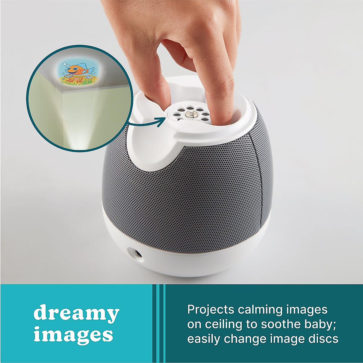 MyBaby, SoundSpa Lullaby - Sounds & Projection, Plays 6 Sounds & Lullabies, Image Projector Featuring Diverse Scenes, Auto-Off Timer Perfect for Naptime, Powered by an AC Adapter, by HoMedics