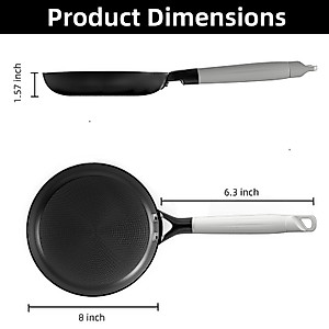 JOOBYFOD Nonstick Frying Pan, 8 Inch Skillets and Frying Pans with Removable Handle, Honeycomb Cooking Surface Cast Iron Pan Dishwasher Safe, Oven Safe To 500°F