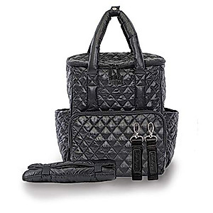 7AM London Baby Diaper Bag – Multifunctional Travel Backpack with Stroller Hooks & Shoulder Straps, Lightweight Diaper Bag for Baby Essentials, Water Repellent With Diaper Changing Pad | (Black)