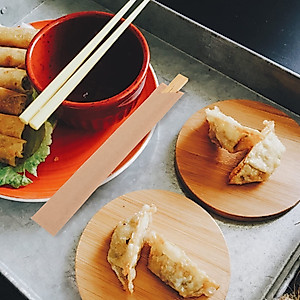 Cabilock 200Pcs Kraft Paper Chopsticks Sleeve Portable Chopsticks Pack Reusable Chopsticks Cover Paper Chopstick Bog Pouch for Straws Cutlery Spoon 22cm