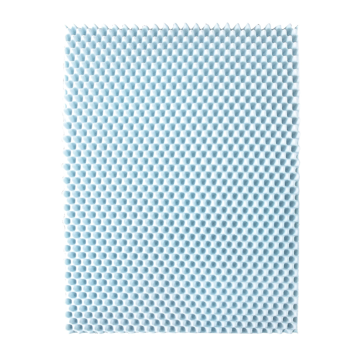 Best Price Mattress 4 Inch Egg Crate Memory Foam Mattress Topper with Cooling Gel Infusion, CertiPUR-US Certified, Short Queen Light Blue