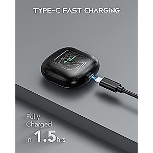 Black Shark Bluetooth Earbuds with 2 Mics Call Noise Canceling, Wireless Earbuds with 24H Playtime for Sport and Work, One-Step Pairing & Smart Touch Control, IPX5 Waterproof, in-Ear Stereo