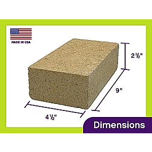 WireJewelry High Density/Super Duty Hard Fireclay Brick, Rated Up to 3200 Degree Fahrenheit - 2 Pack