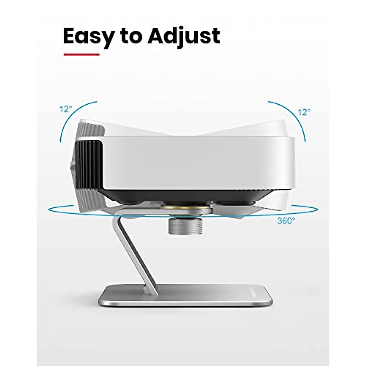 Anker NEBULA Capsule Max, Pint-Sized Wi-Fi Mini Projector with Nebula Desktop Stand for Projectors, 360° and Height Adjustment