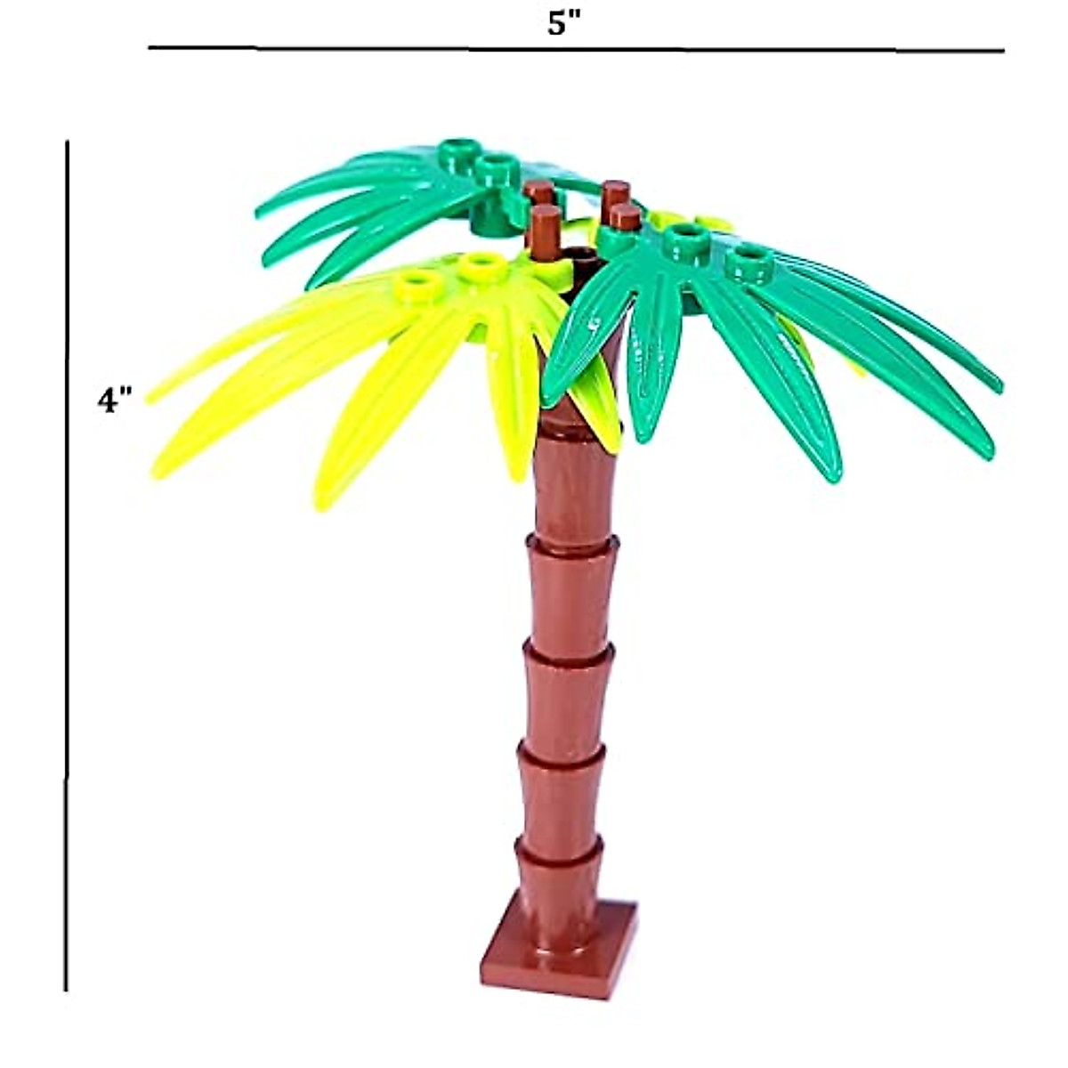 General Jim's Palm Tree MOC Bricks Toys Assortment Building Blocks Toy Playset Accessory Tree Set (10 PCS, 3 Sizes) - for Teens and Adults
