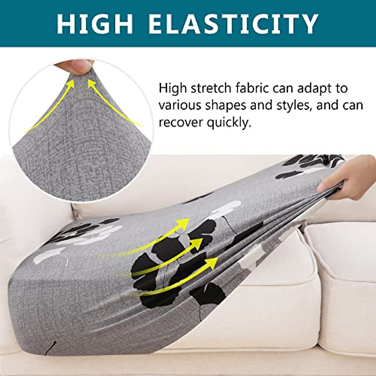 hyha Printing Sofa Couch Cushion Covers, Replacement Individual Seat Cushion Covers, Magic Sofa Covers Washable for Sectional Pets, Pattern Sofa Slipcovers (1 Cushion Armchair, Maple Leaf)