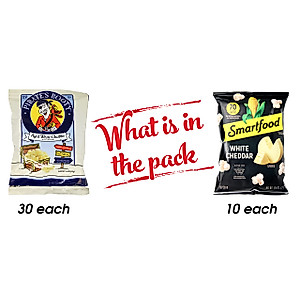 Niro Assortment | Popcorn Snack Pack | Individual Popcorn Snack Bags | Pirates Booty Aged White Cheddar and Smart Food White Cheddar Snack Pack | 40 Packs | Individual Packs