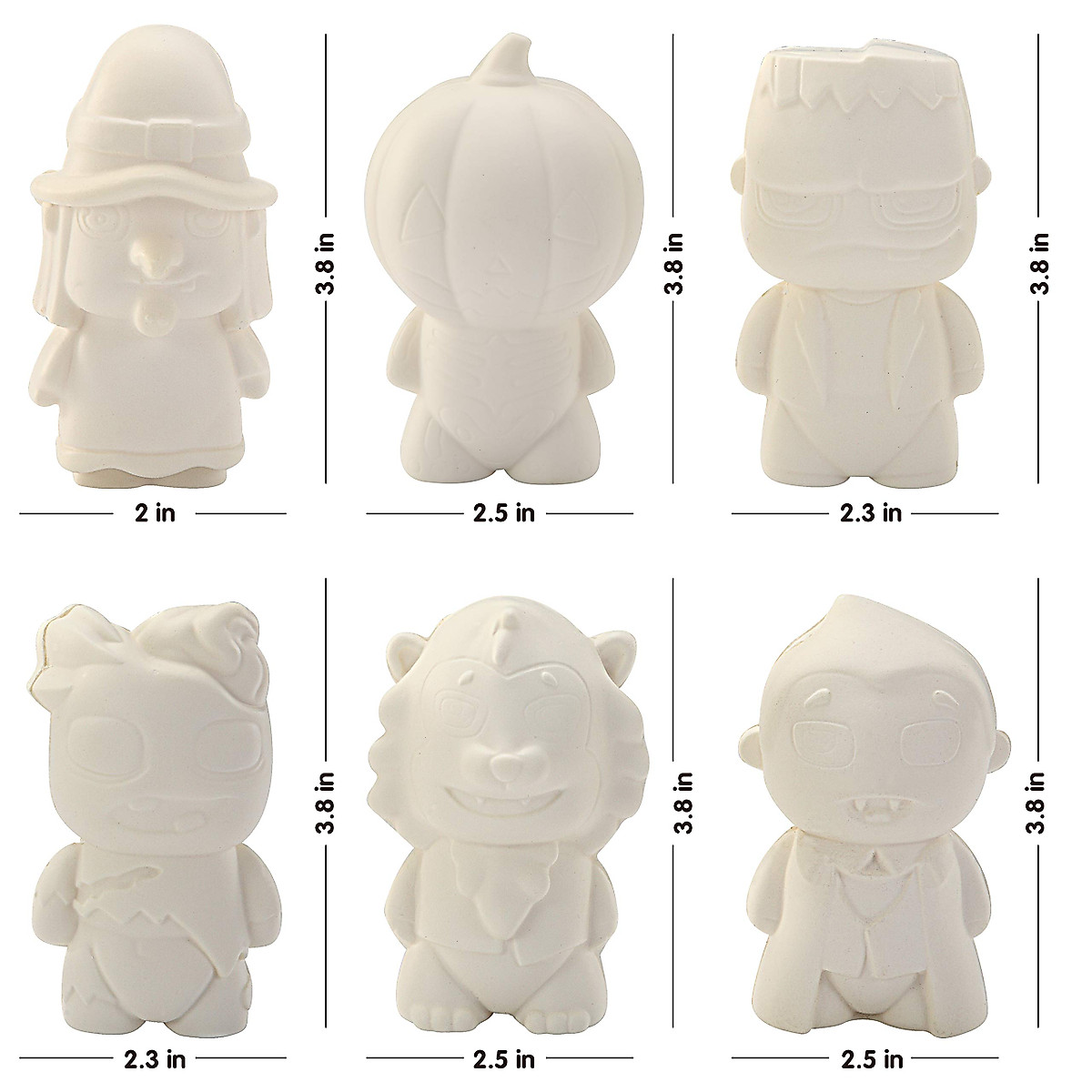 JOYIN Halloween Squishy Toys Coloring Craft Kit with 6 Different Characters, 6 Colors Paints, and 3 Paintbrushes. Art & Craft Kit DIY Set Halloween Party Games for Kids Activities Party Favors