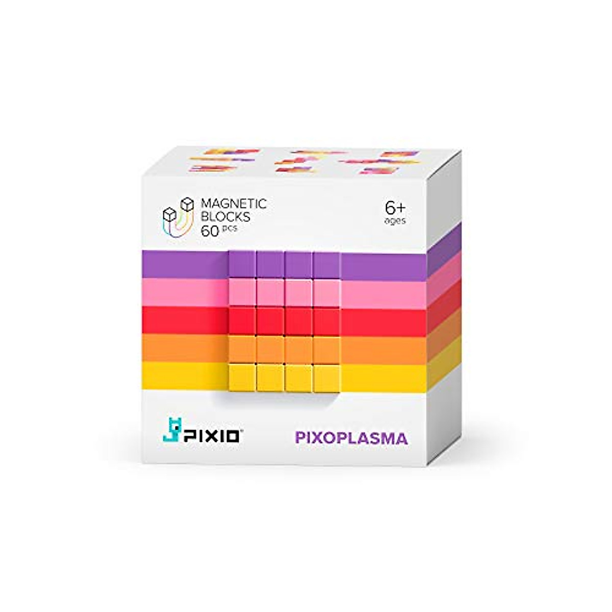 PIXIO Pixoplasma - 60 Magnetic Blocks - Small Magnet Blocks - Magnets for Kids & Adults - Magnet Toys - Magnet Tiles Alternative for Kids 8-12 Years