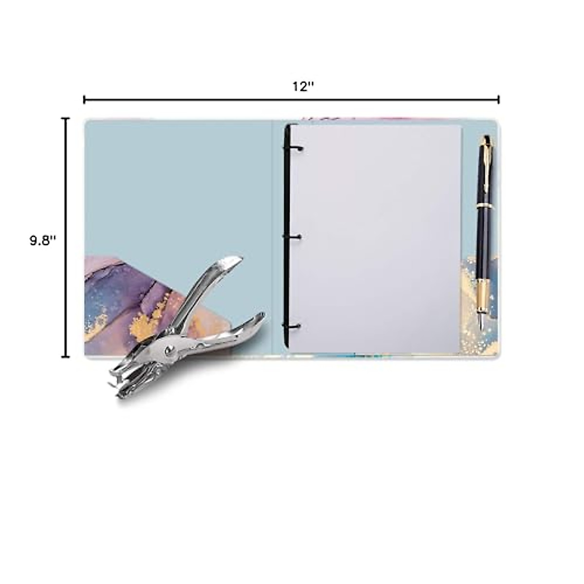 ZAXMEY 3 Ring Binder 1 Inch Ring, Fashion Design Binder for School, Home, Students, Women, Cute Custom Pattern with Hold Letter Size Interior Pockets,Gorgeous Marble