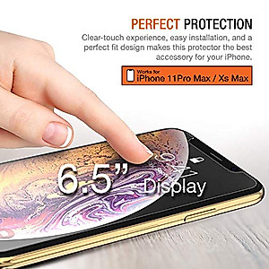 Trianium Tempered Glass Screen Protector Designed for Apple iPhone 11 Pro Max/iPhone XS Max, 3 Pack HD 0.25mm Glass 9H Film [Alignment Case Tool Included]