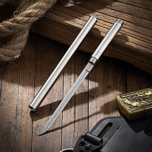 Four Seasons Stainless Steel Knife, All Steel Solid Handle for Home Use, Outdoor Camping, Fishing Knife EDC Multi-tool with Glass Breaker - 13.5in