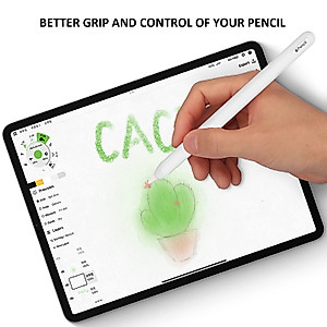 Slim Soft Silicone Sleeve Case Compatible with Apple Pencil 2nd Generation Only, Protective Grip Cover Skin for iPad Apple Pencil 2nd Gen (White)