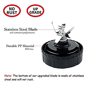 Replacement Parts for Nutri Ninja, Blender 6 Fins Blade Assembly and 2 Pack 16 oz Cup Set for BL770 BL780 BL660 Blender (3.35 inch)
