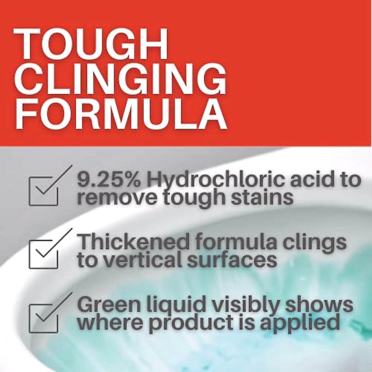 Diversey Crew 04578 Clinging Toilet Bowl Cleaner, 12 x 32 oz./946 mL Squeeze Bottles (Pack of 12)