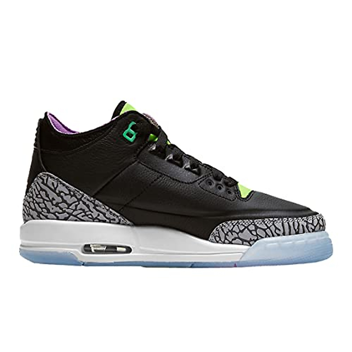Jordan Air Jordan 3 Retro SE (Big Kid) Black/White/Electric Green/Violet Shock 6 Big Kid M