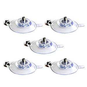 M5 Screw Suction Cup Hook,Diameter 1.6 Inch Diameter Clear PVC Threaded Suction Cup with Screw Cap Nut,5 PCS,(M5 - D 4 cm)