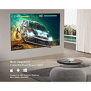 5G WiFi Outdoor Bluetooth Projector 4K Supported Native 1080P Projector & Sovboi Projector Tripod Stand