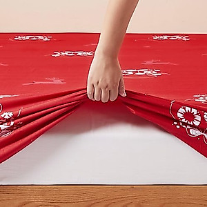 Vaulia Soft Microfiber Sheets, Print Pattern Christmas Holidays, Jingling Bell and Reindeer Print 4-Piece Set (1 Fitted Sheet 1 Flat Sheet 2 Pillowcases), Full Size