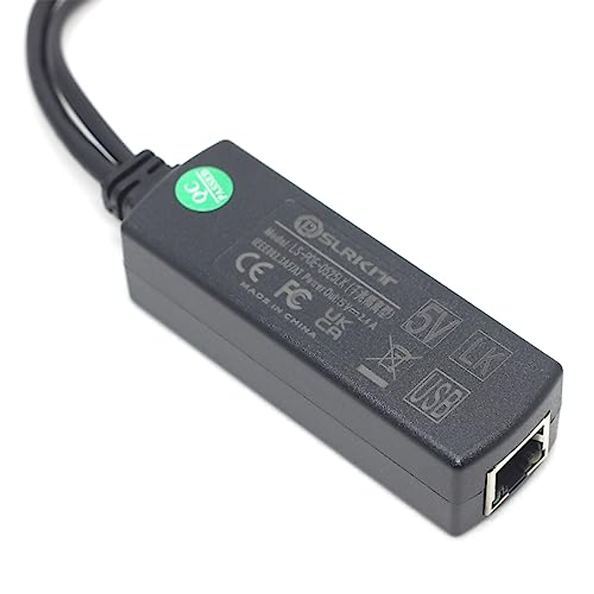 DSLRKIT Gigabit Ethernet Active PoE Splitter 48V to 5V 2.4A with USB Female Type A Port