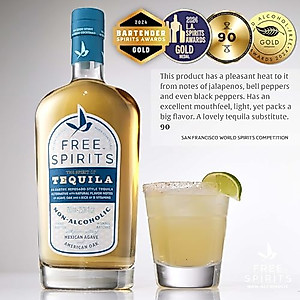 Free Spirits - Non-Alcoholic Tequila Alternative - Award-Winning - The Spirit of Tequila - Low Calorie, Low Sugar, Vegan, Gluten-Free, Mood Lifting Vitamins -750ml