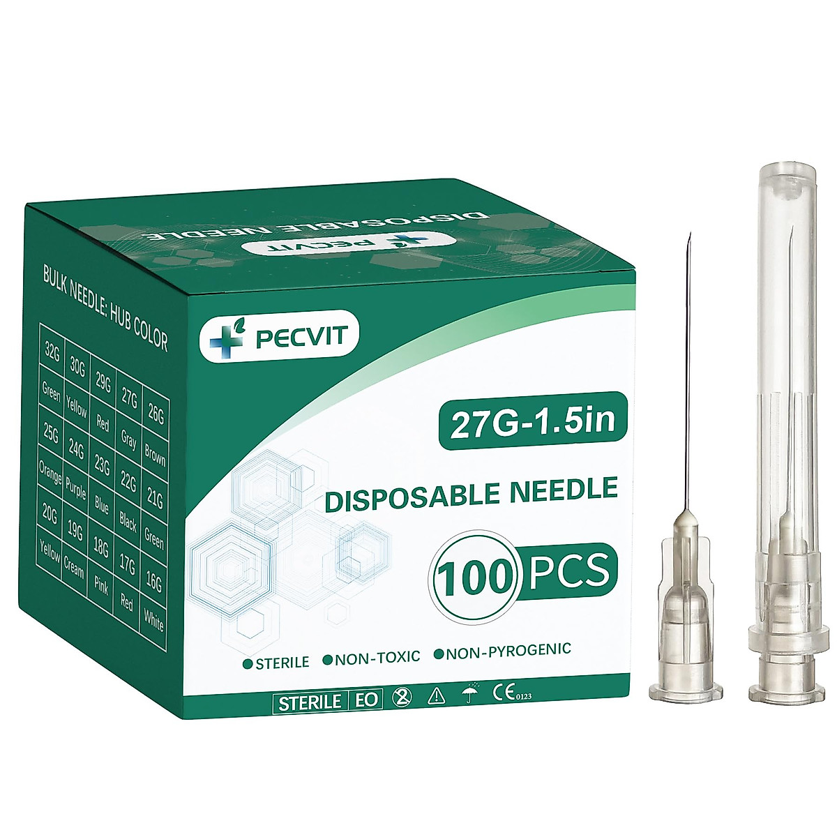 100Pack 27Ga 1.5 inch Luer Lock Lab Dispensing Accessories for Measuring,Refilling Inks