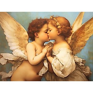 LXTONG Angel Baby Diamond Art Kit 5D Full Round Drill Diamond Art Winged Baby DIY Paint by Numbers Baby Crystal Rhinestones Diamond Painting for Beginner Adults Living Room Decor (16X12 inches)