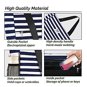 Buringer HOMESPON Large Tote Bag with Pockets Shoulder Bag Lightweight for Travel Hiking Beach Gym