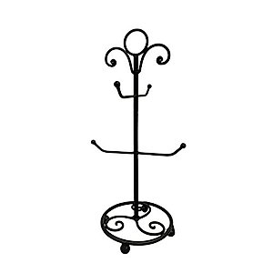 TRIPAR 17 Inch 4 Arm Metal Kitchen Stand Cups and Mugs Holder - Black