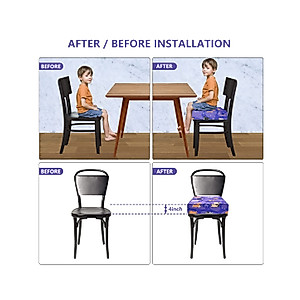 Toddler Booster Seat for Dining Table, KIDUN Portable Dining Chair Heightening Cushion, Washable Adjustable Booster Chair Increasing Cushion for Kids with Safety Buckles and Non-Slip. (Purple)