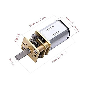 Sopepoyie N20 DC3V Mini Metal Gear Motor 15RPM Micro Speed Reduction Gear Motor Metal Gear Micro Motor 2PCS