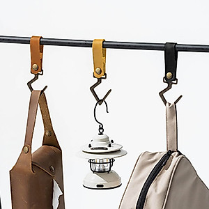 Buer Homie 5 PCS PU Leather Hooks, Multifunctional Leather Hangers, S-Type