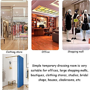 Fashion Changing Rooms L-Shaped Movable Changing Room Clothing Store Fitting Room Metal Dressing Room Mall Mobile Fitting Room for Privacy Protection Bedroom Furniture