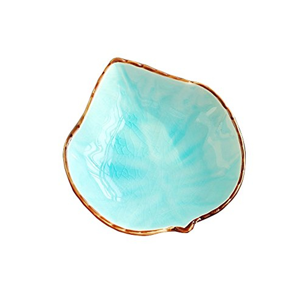 WAIT FLY Lovely Grape Leaves Shaped Ceramics Seasoning Dishes/ Tea Bag Holders/ Ketchup Saucer/ Appetizer Plates/ Vinegar Spice Salad Soy Sushi Wasabi Seasoning Dipping Bowls, Set of 3