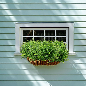 Little Chain 8PCS Artificial Fake Outdoor Plants Flowers UV Resistant Faux Flowers Indoor Outside for Decoration, Hanging Planter Wedding Garden Patio Office Home Decor, Green, Red