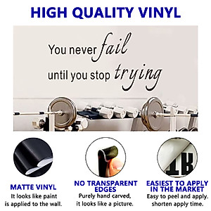 Inspirational Wall Decals, Motivational Wall Decals, (Easy to Install), Art Decor Vinyl Stickers Quotes Gym Office Garage School Classroom Gymnast Business Basketball Men Teens Positive Poster Workout