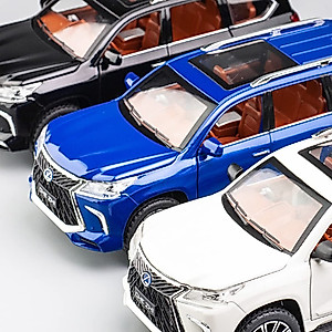 EROCK Exquisite car Model 1/24 Lexus 570 Off-Road in Luxury SUV Model Car, Zinc Alloy Pull Back Toy car with Sound and Light for Kids Boy Girl Gift