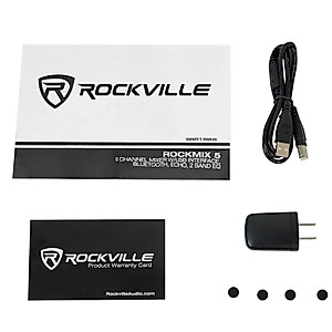 Rockville RockMix 5 Channel Pro Mixer w/USB Interface, Bluetooth, Echo, EQ