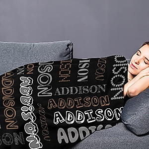 Seamaid Personalized Blanket with Name Custom Baby Blanket for Boy Girl Customized Name Blankets for Adults Custom Name Gifts for Christmas Thanksgiving Birthday Valentines Day (60''x80'')